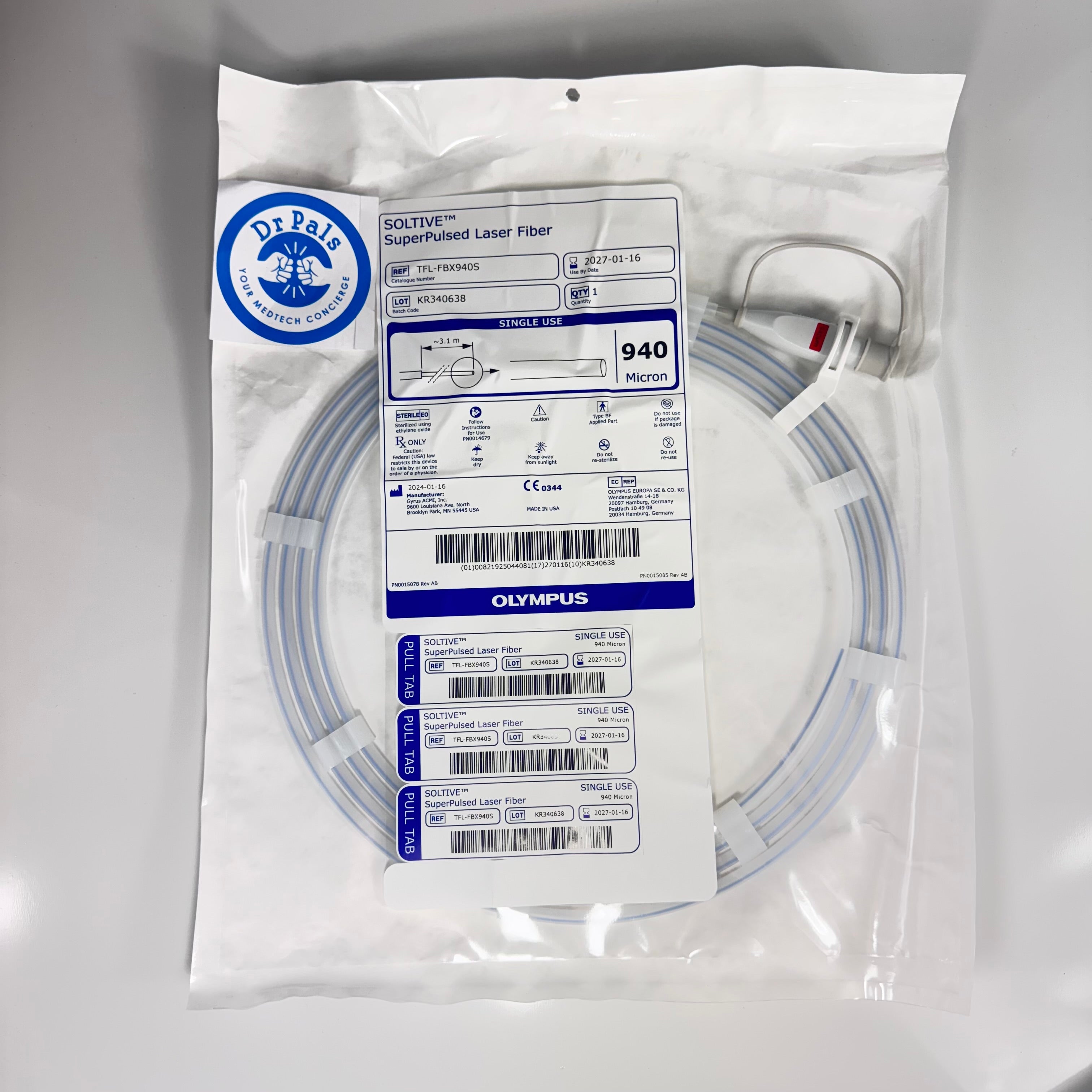 Olympus TFL-FBX940S | 940 Micron SOLTIVE SuperPulsed Laser Fiber